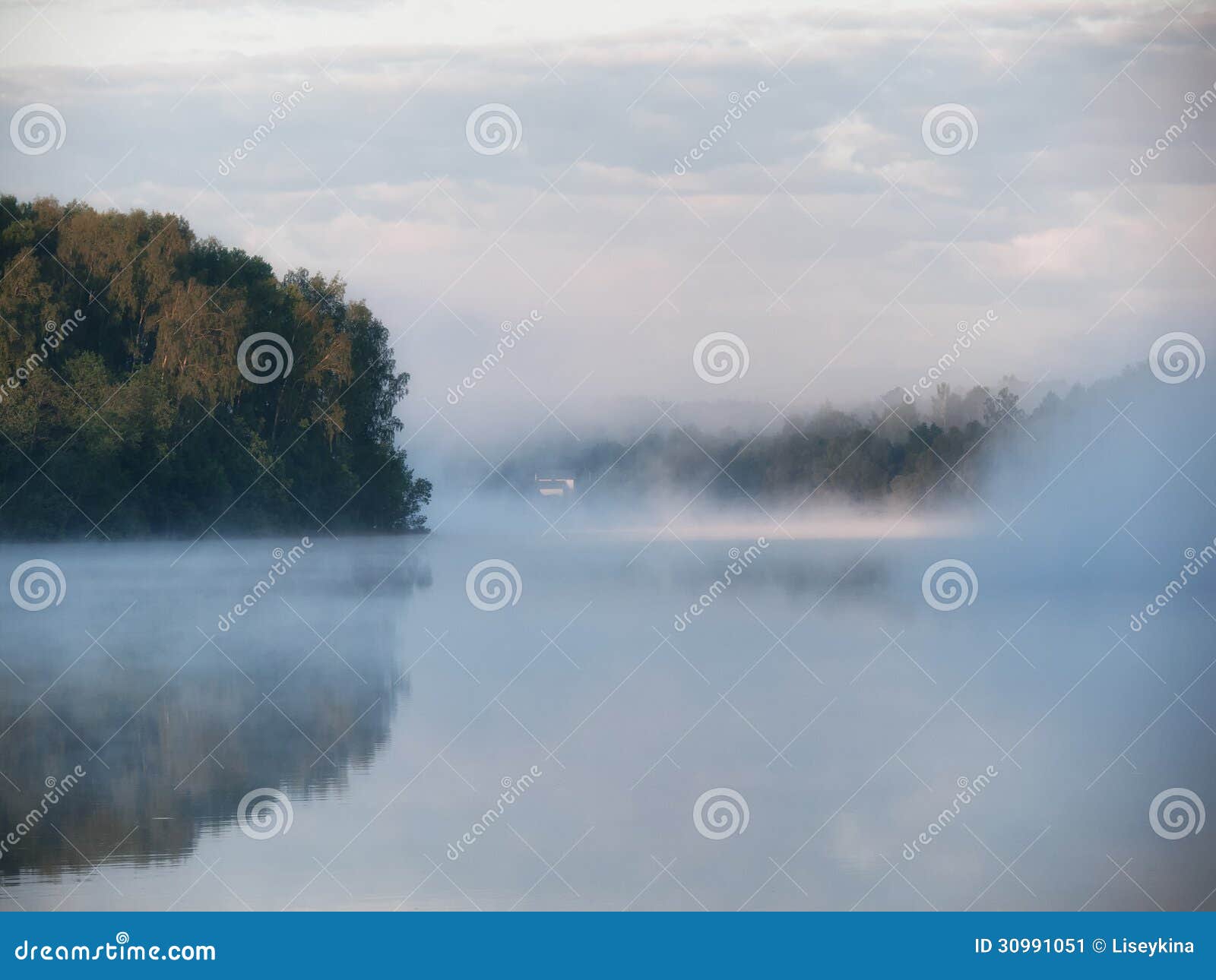 Fog over lake stock image. Image of view, beautiful, sunlight - 30991051
