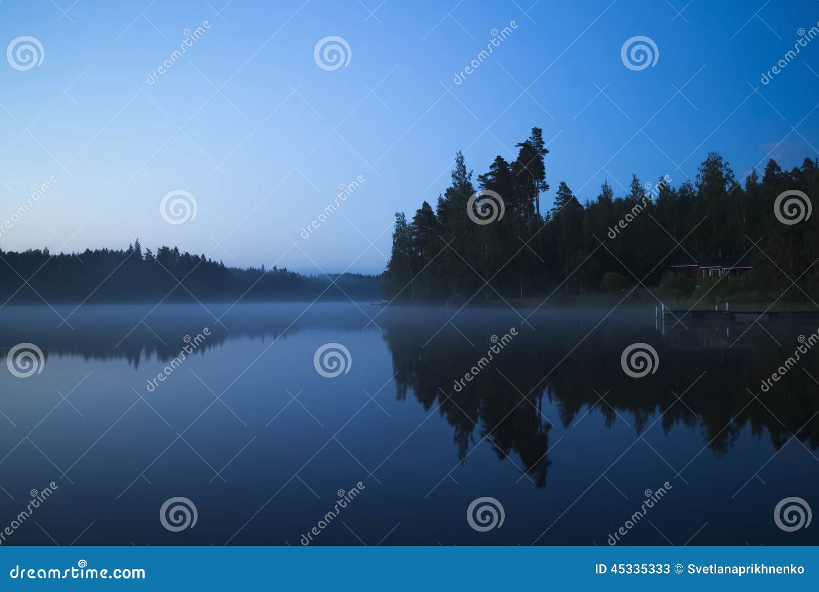 Fog over a lake stock image. Image of cloud, water, haze - 45335333