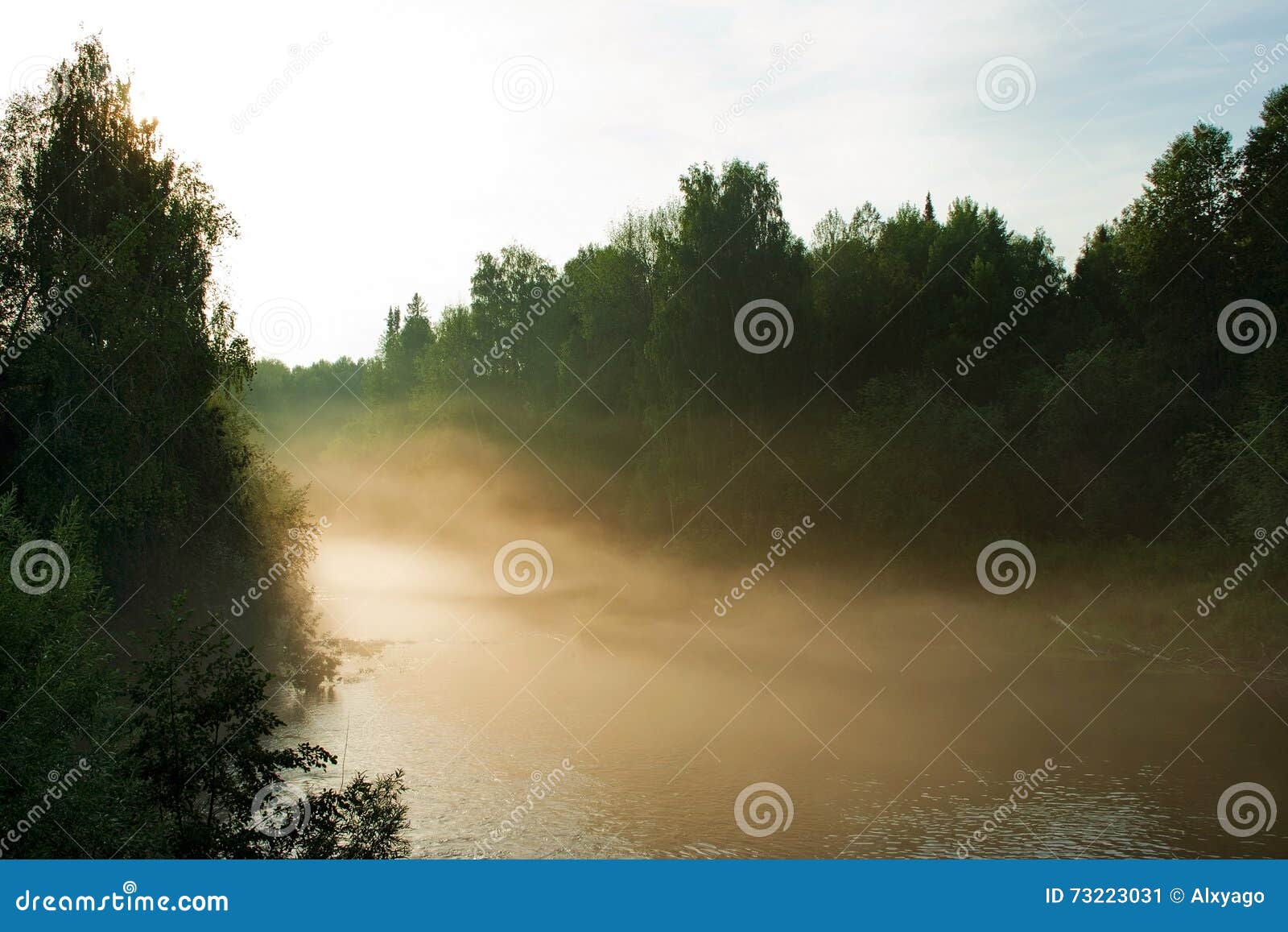 Fog over the river stock image. Image of beauty, light - 73223031