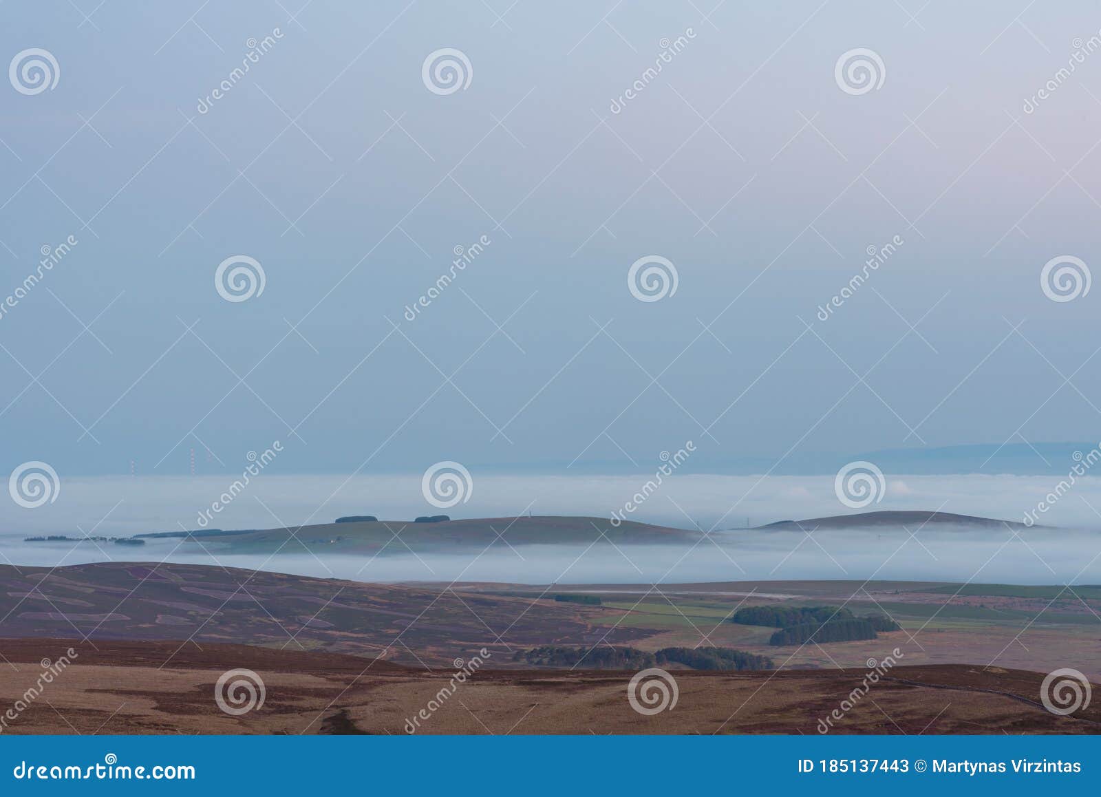 Fog Over Scotland`s Central Belt Stock Image - Image of pentland, fogy ...