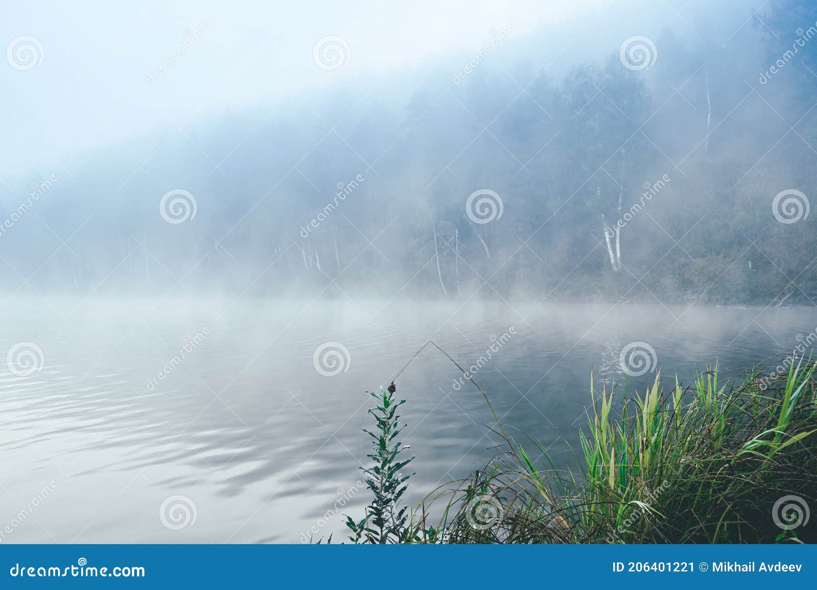 Fog Over the Surface of Water on Lake Stock Image - Image of nature ...