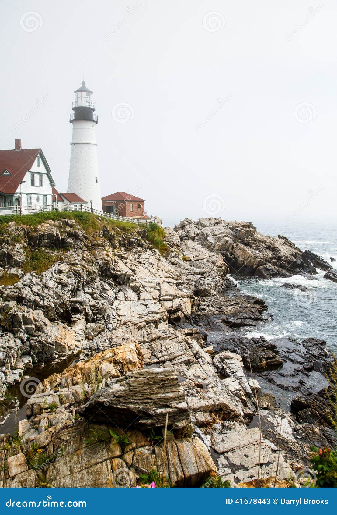 Fog at Portland Head stock image. Image of beach, rocky - 41678443