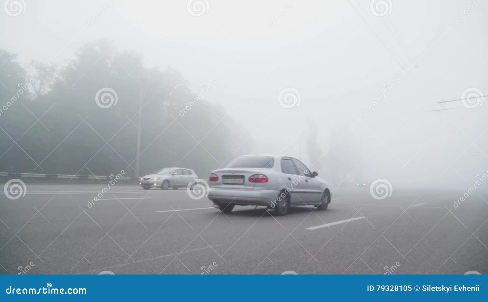 Fog on the Road with Markings Stock Video - Video of speed, natural ...