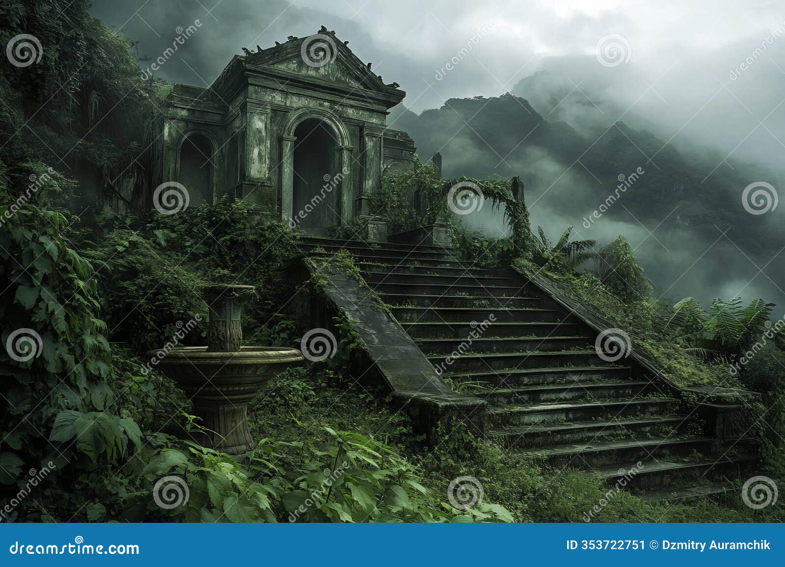 Fog-shrouded Remnants, Ancient Stone Edifices, and an Unkempt Courtyard ...