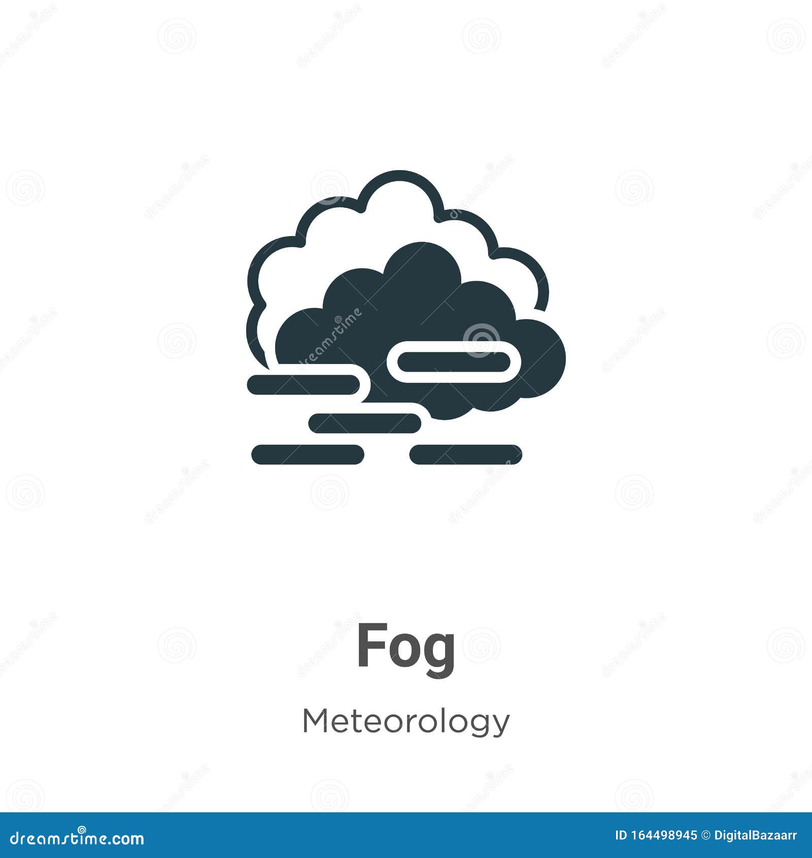 Fog Vector Icon on White Background. Flat Vector Fog Icon Symbol Sign ...