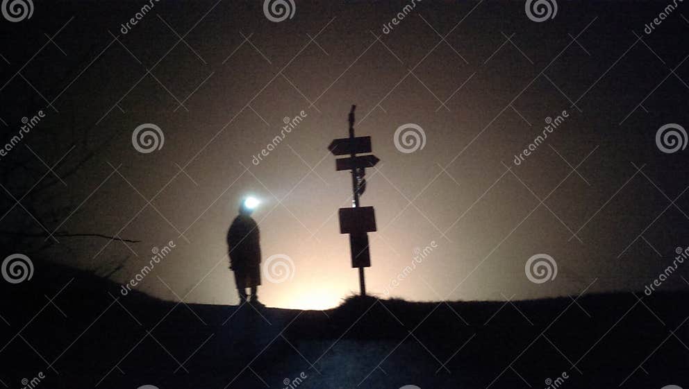 Fog stock photo. Image of signpost, path, intersection - 42572958