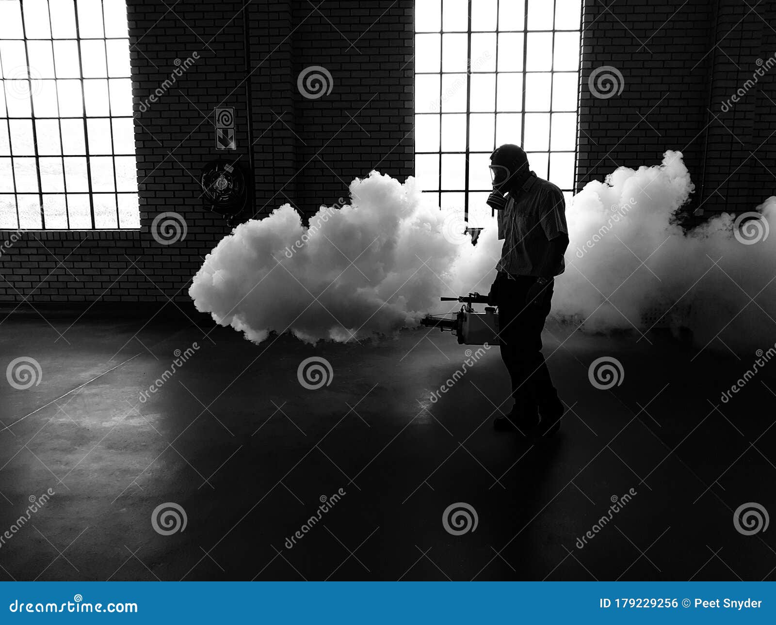 Fogging Machine Blowing Smoke Stock Photo - Image of blowing, darkness ...