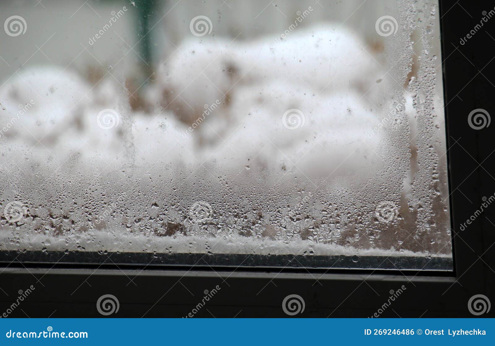 Fogging of a Metal Plastic Window Stock Photo - Image of glass, surface ...