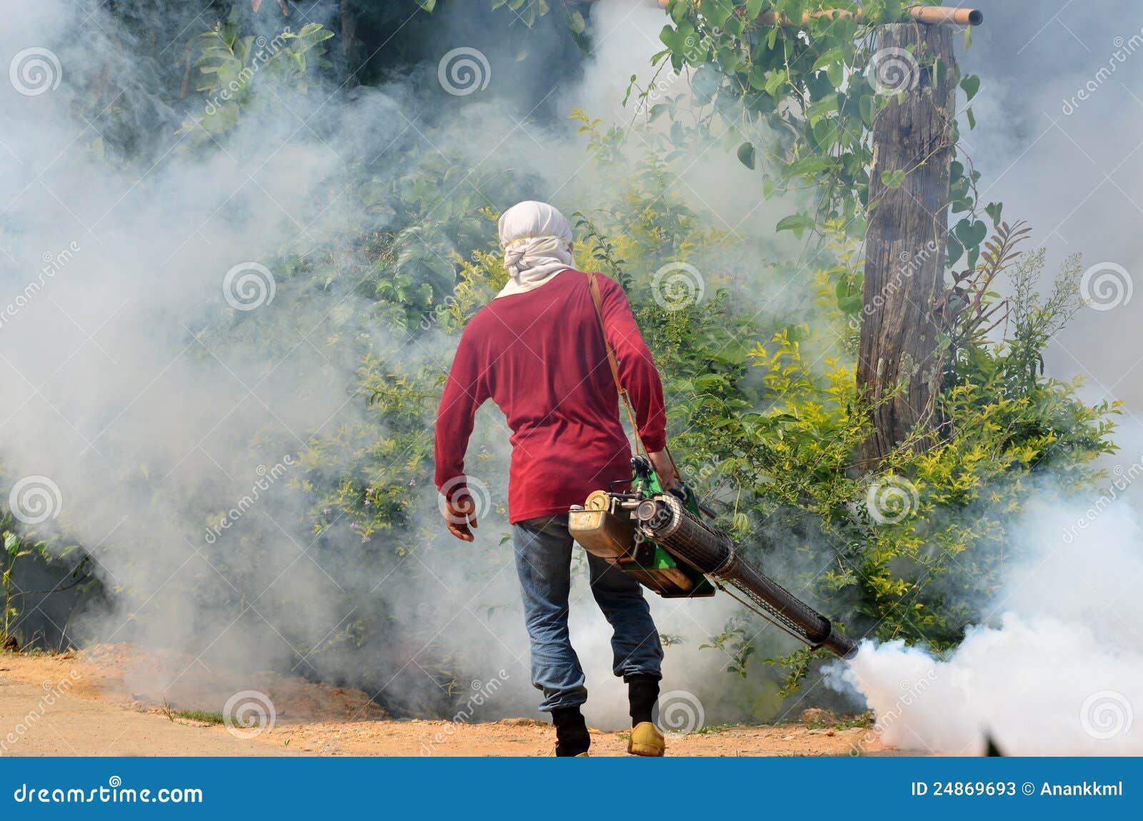 Fogging To Prevent Spread of Dengue Fever Stock Image - Image of ...