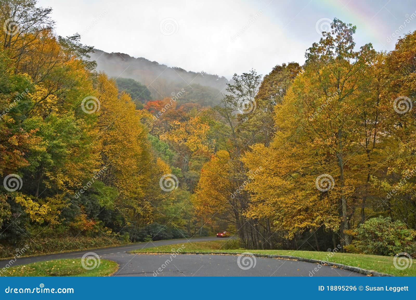 Foggy Autumn Day stock photo. Image of travel, rainbow - 18895296
