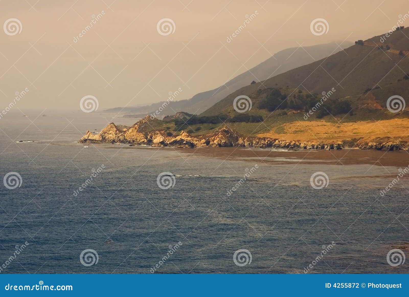 Foggy California Coast at Sunset Stock Photo - Image of clouds ...