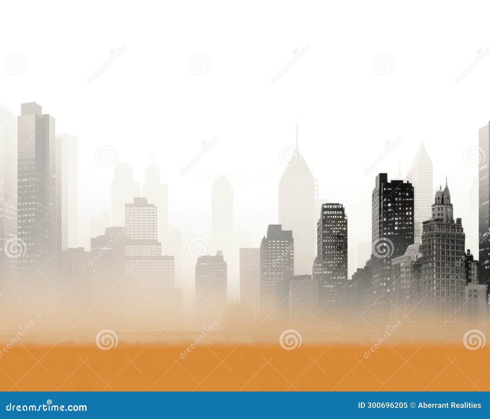 Foggy Cityscape with Buildings in the Background Stock Image - Image of ...