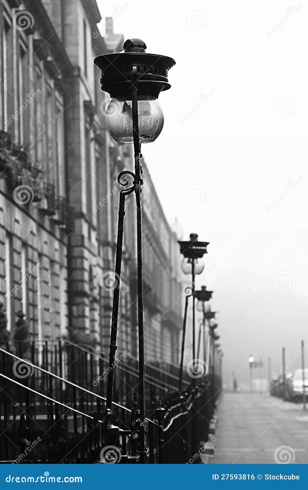 Foggy Day in Edinburgh, Scotland. Stock Photo - Image of sidewalk ...