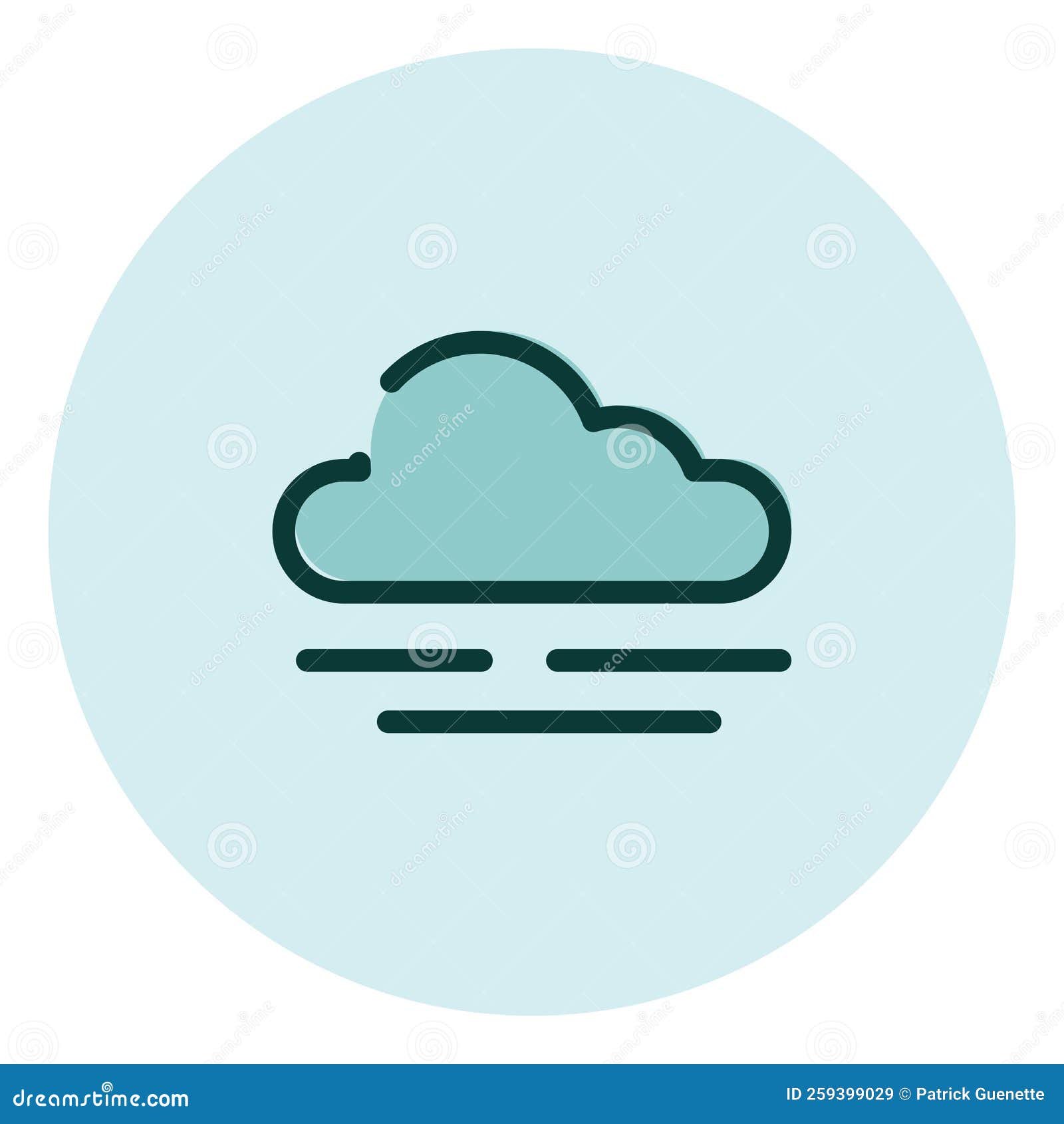 Foggy forecast, icon stock vector. Illustration of isolated - 259399029