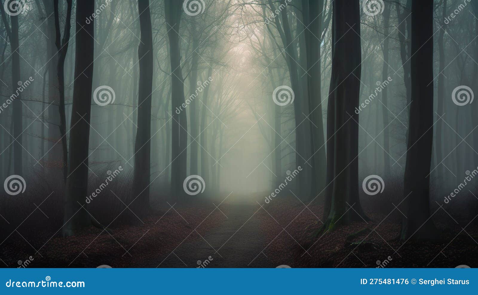 A Foggy Forest with a Path Leading through it. AI Generative Image ...