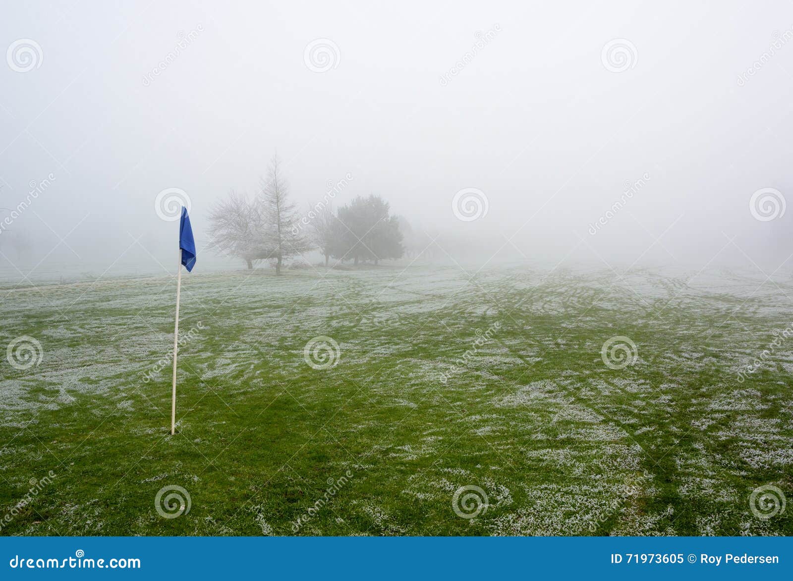 Foggy Golf Course stock image. Image of fairway, landscape - 71973605