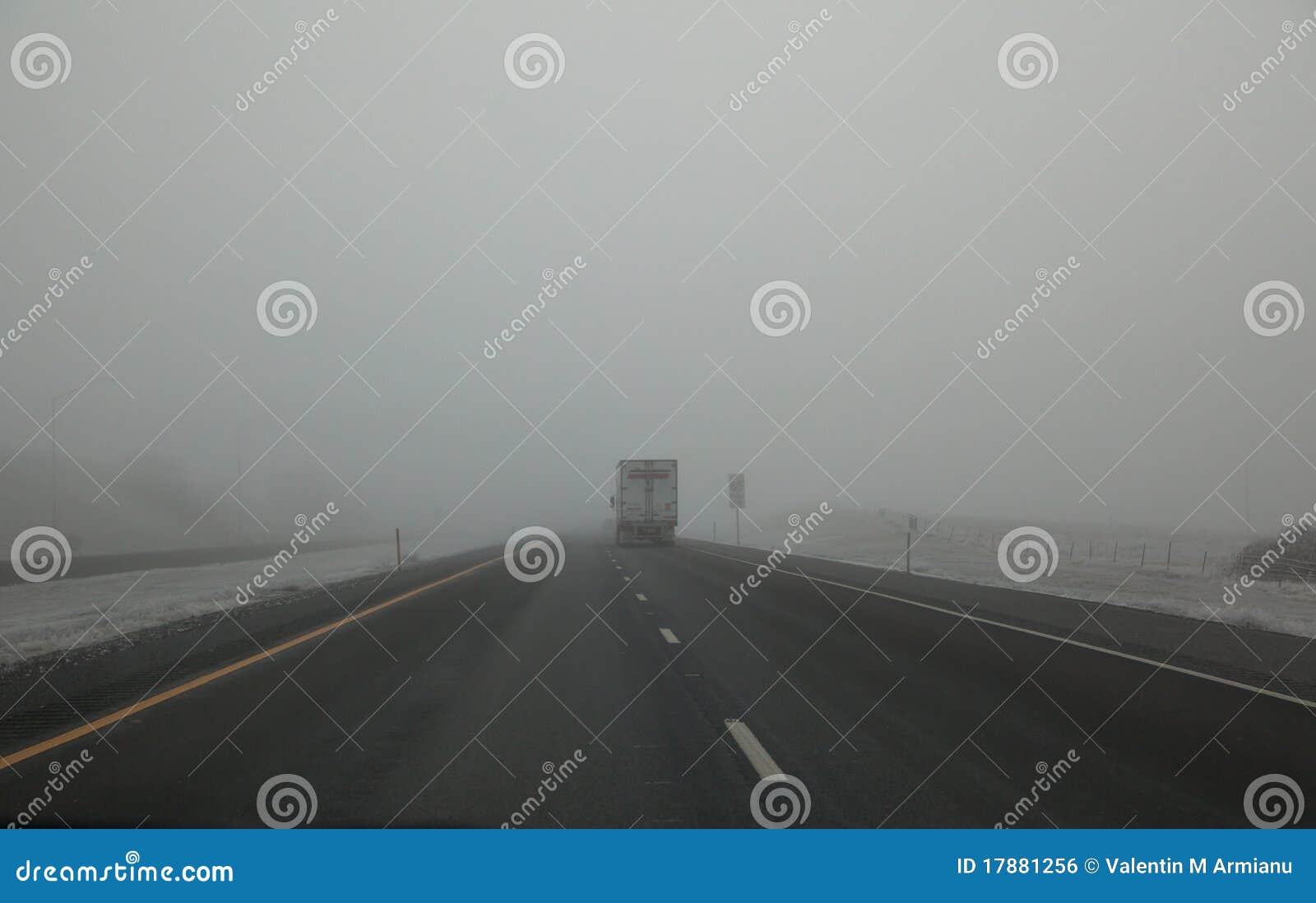 Foggy highway stock photo. Image of snow, scenic, landscape - 17881256