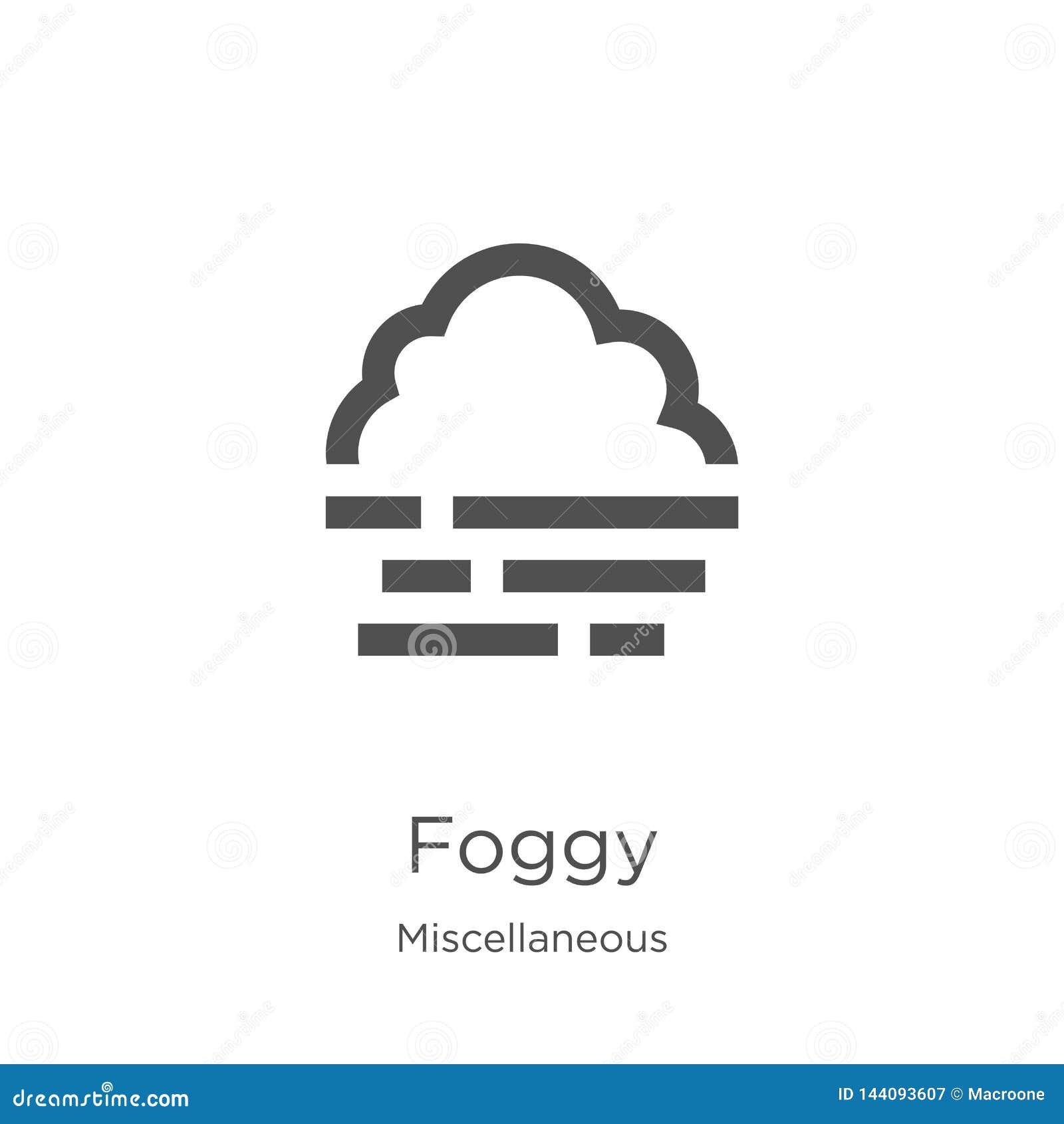 Foggy Icon Vector from Miscellaneous Collection. Thin Line Foggy ...