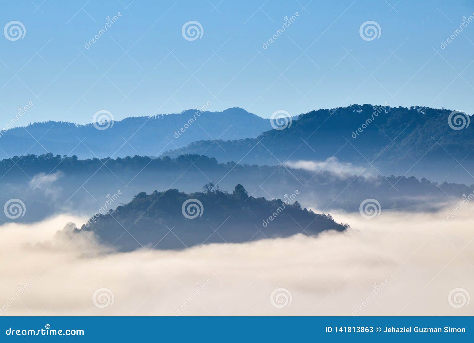 Foggy Morning among the Mountains Stock Image - Image of mountain ...