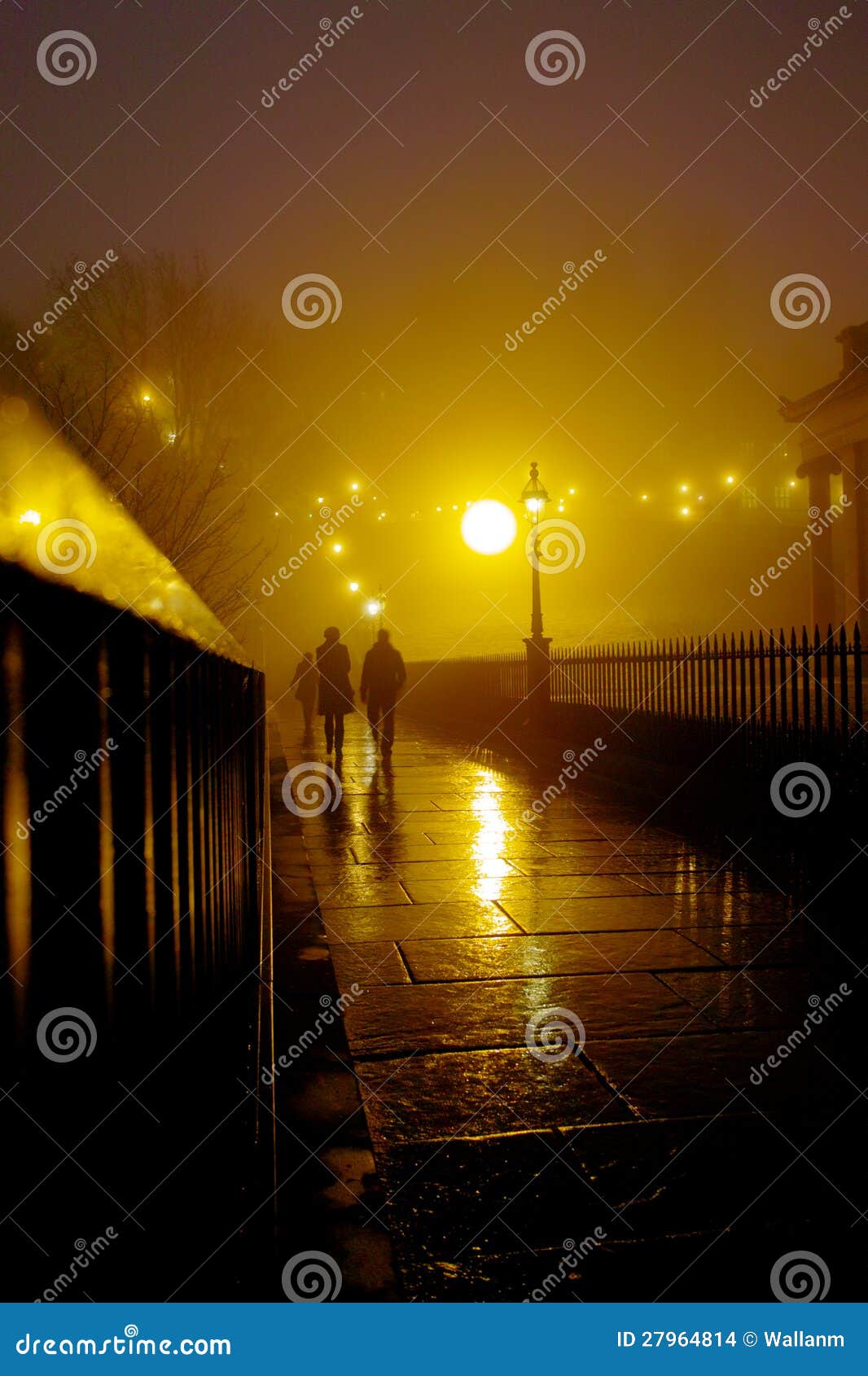 Foggy night Edinburgh stock photo. Image of railings - 27964814