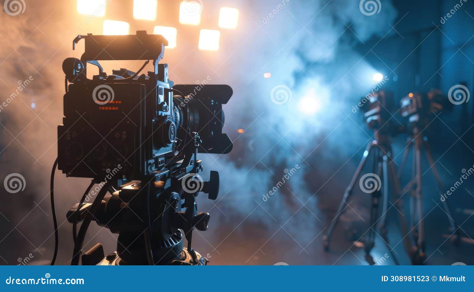 Foggy Stage Camera Setup stock image. Image of mood - 308981523