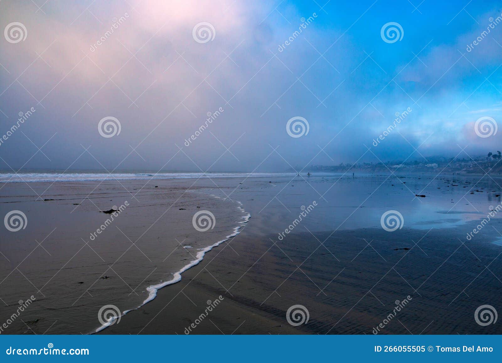 Foggy sunset on the coast stock image. Image of california - 266055505