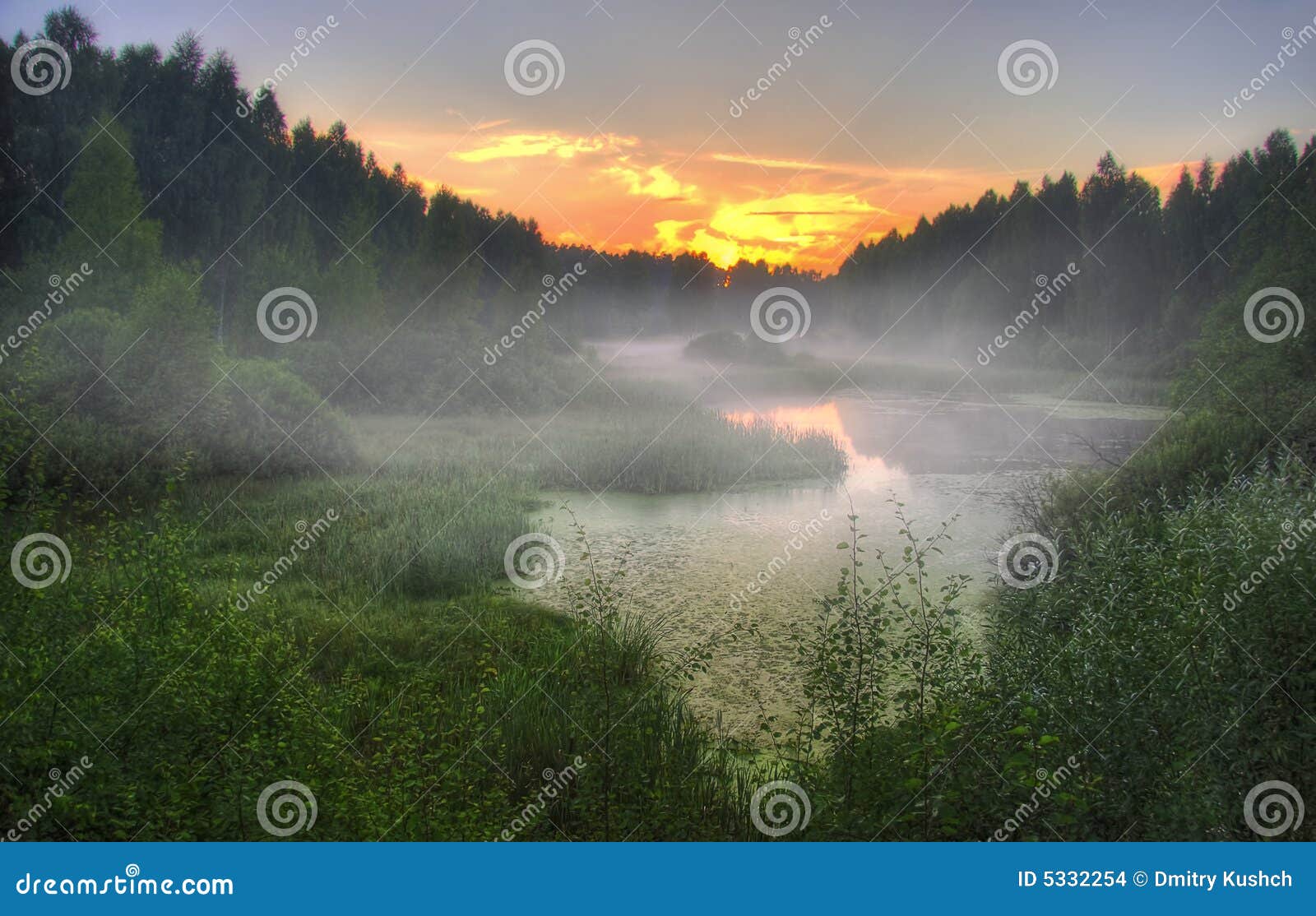 Foggy sunset of Russia stock photo. Image of region, paint - 5332254