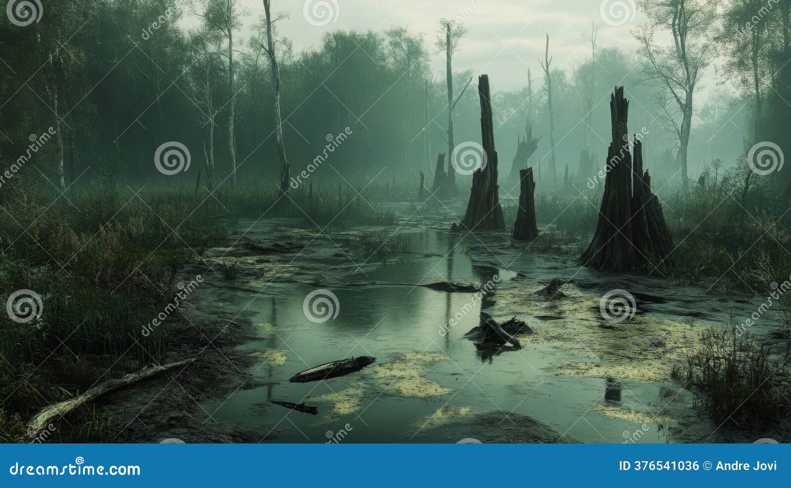 Swamp With Dead Trees In Infrared Royalty-Free Stock Photography ...