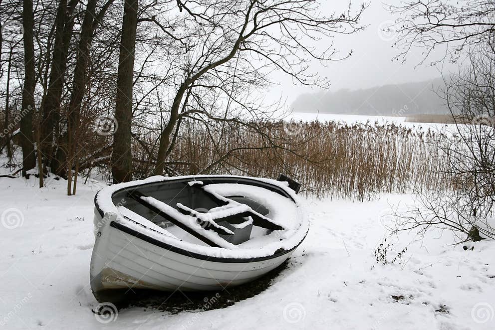 Foggy winter boat stock photo. Image of europe, nature - 1277504