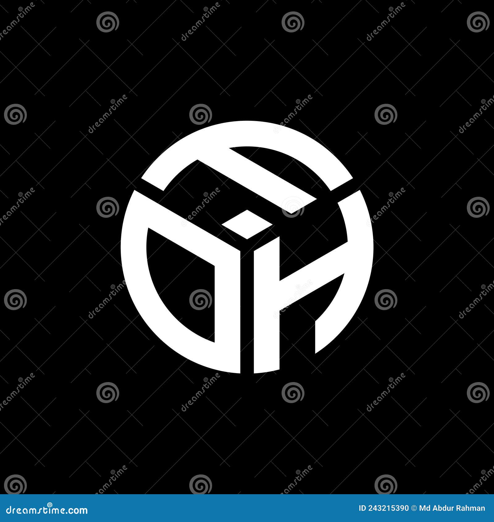 FOH Letter Logo Design On Black Background. FOH Creative Initials ...