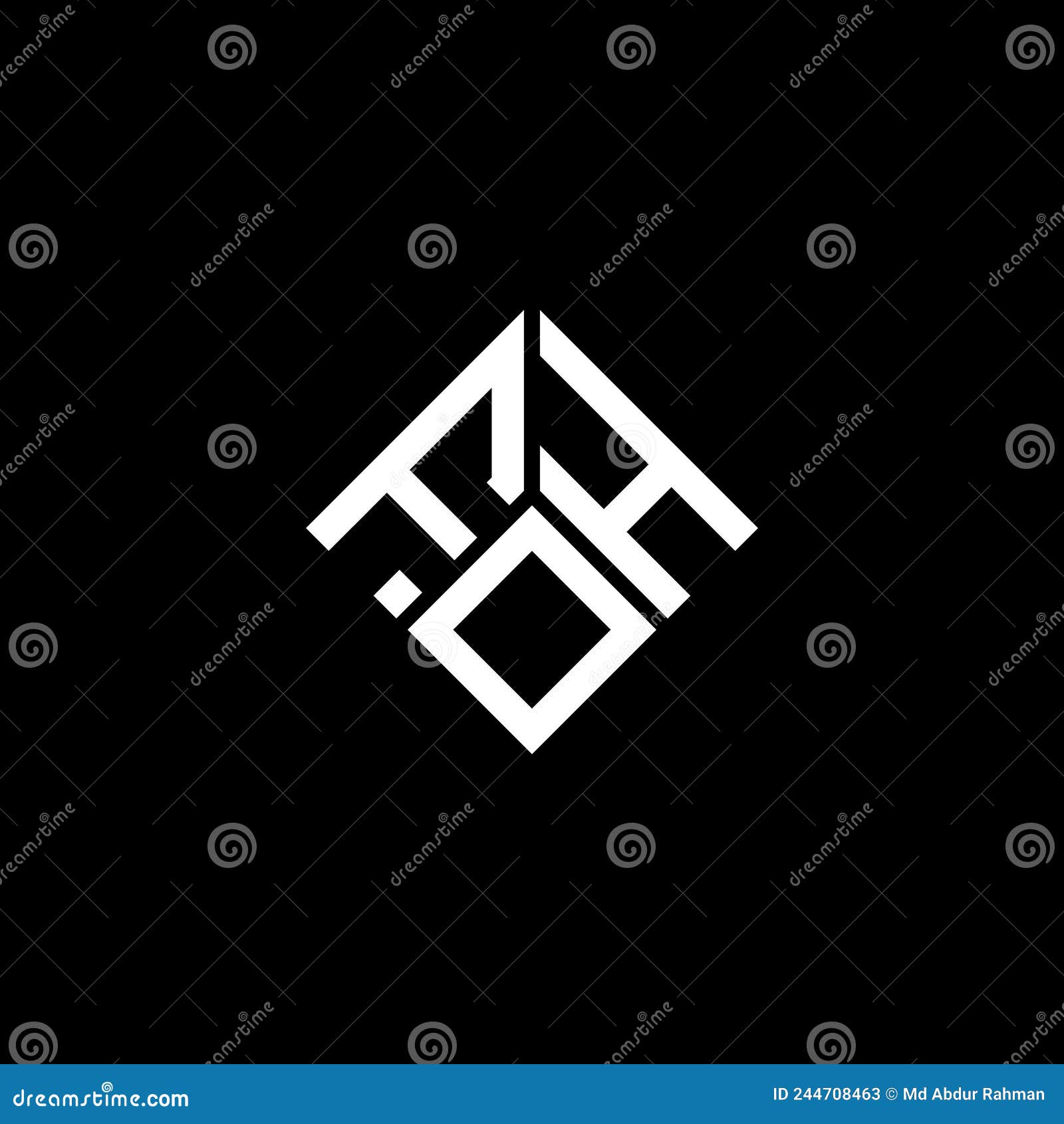 FOH Letter Logo Design On Black Background. FOH Creative Initials ...