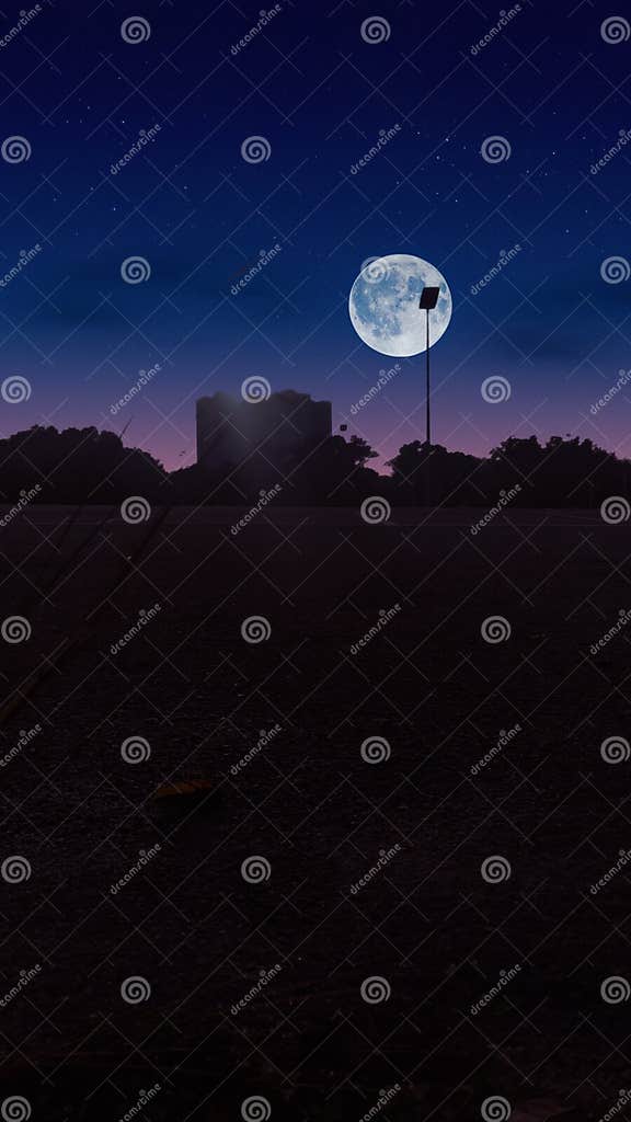 Foi a Um Estacionamento Gigante Para Ver a Lua Cheia Foto de Stock ... Foi a Um Estacionamento Gigante Para Ver a Lua Cheia Foto de Stock ...