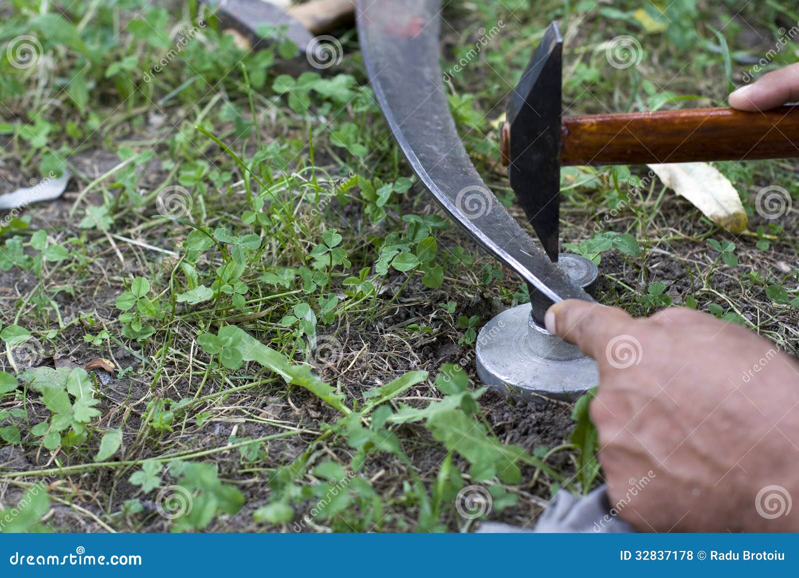 A foice aponta foto de stock. Imagem de grama, feno, fazenda - 32837178