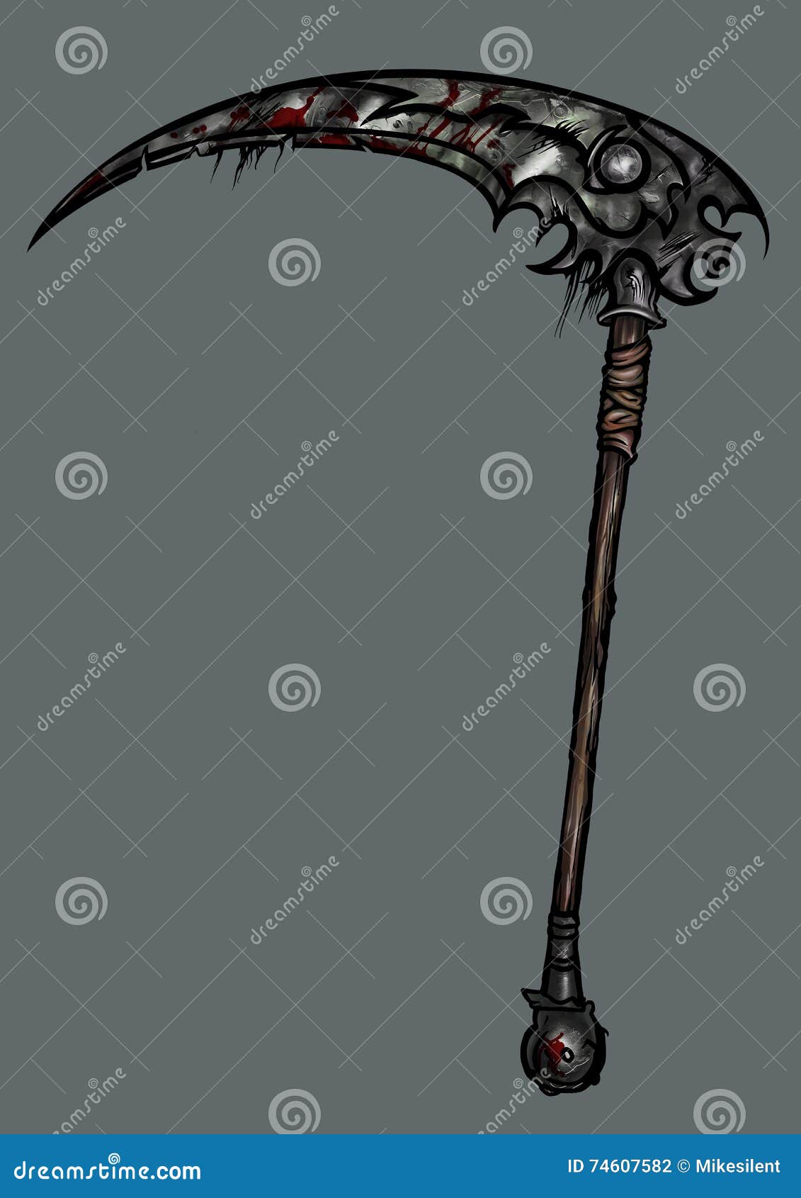 Foice sinistra da batalha ilustração stock. Ilustração de mito - 74607582