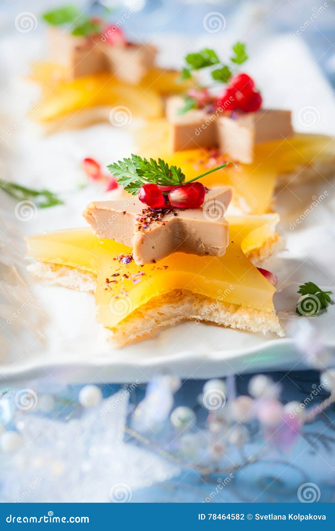 Foie Gras on Star-shaped Toasts Stock Photo - Image of festive ...