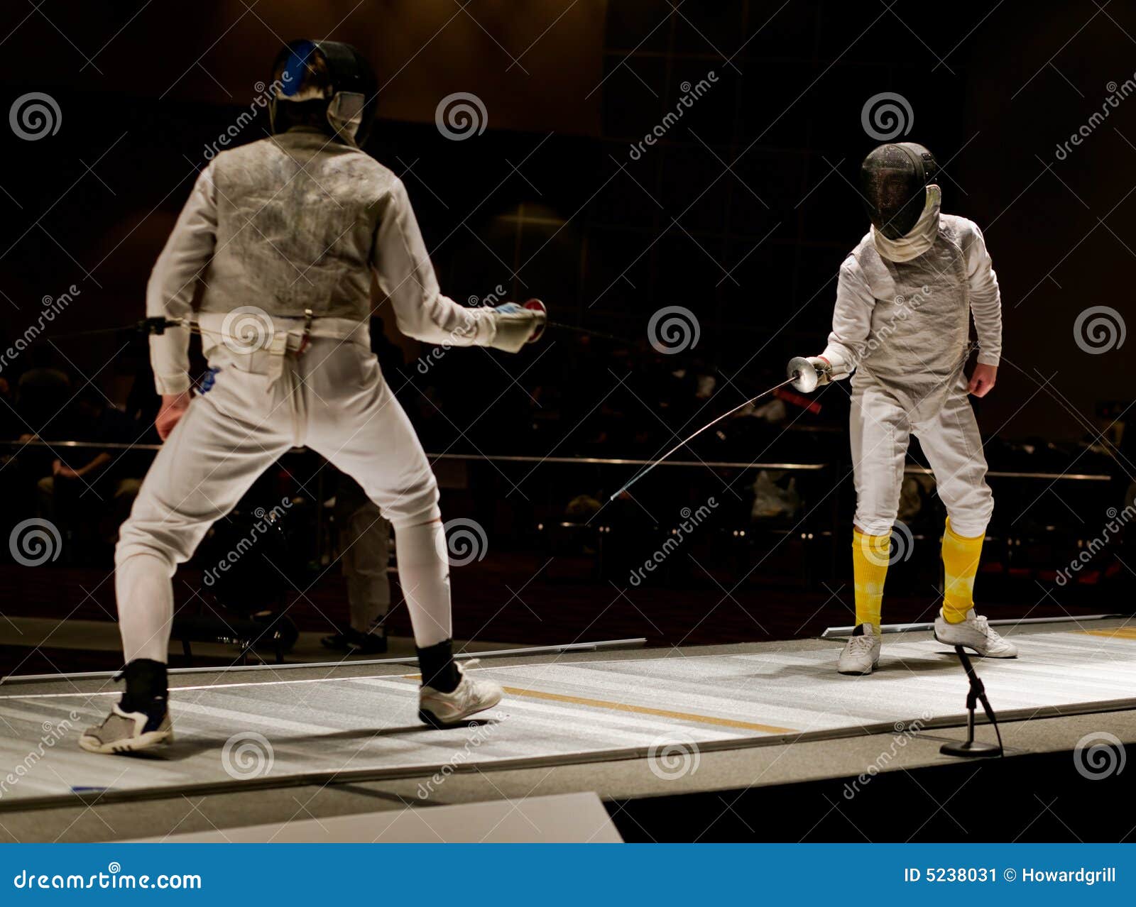 Foil Fencers in a Competitive Stock Image - Image of precision, speed ...
