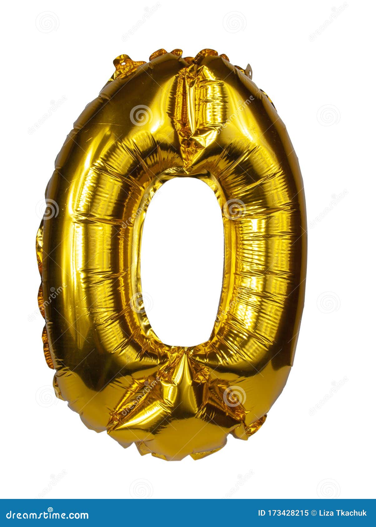 Foil Gold Balloon Number Isolated on the White Stock Image - Image of ...