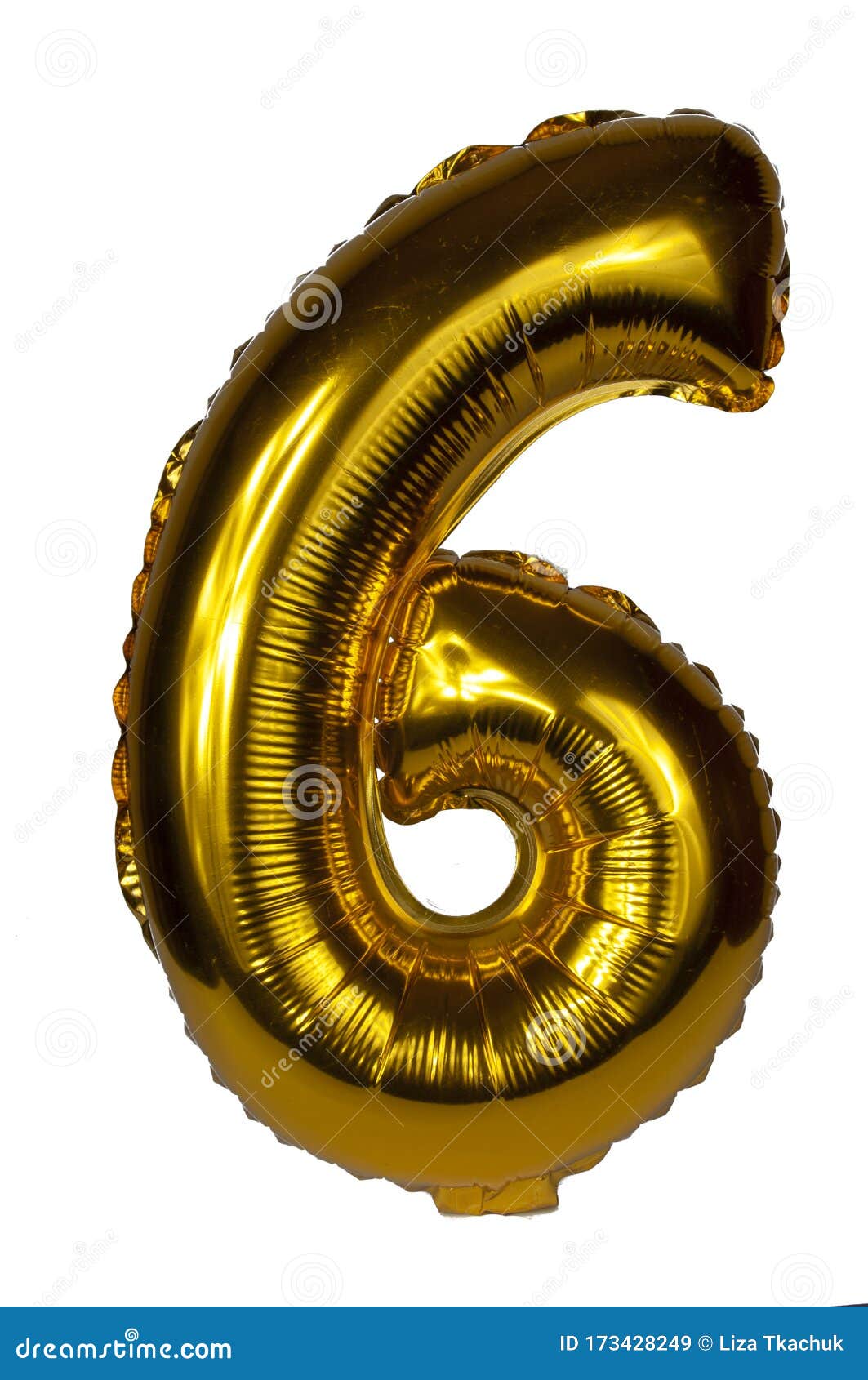 Foil Gold Balloon Number Isolated on the White Stock Image - Image of ...