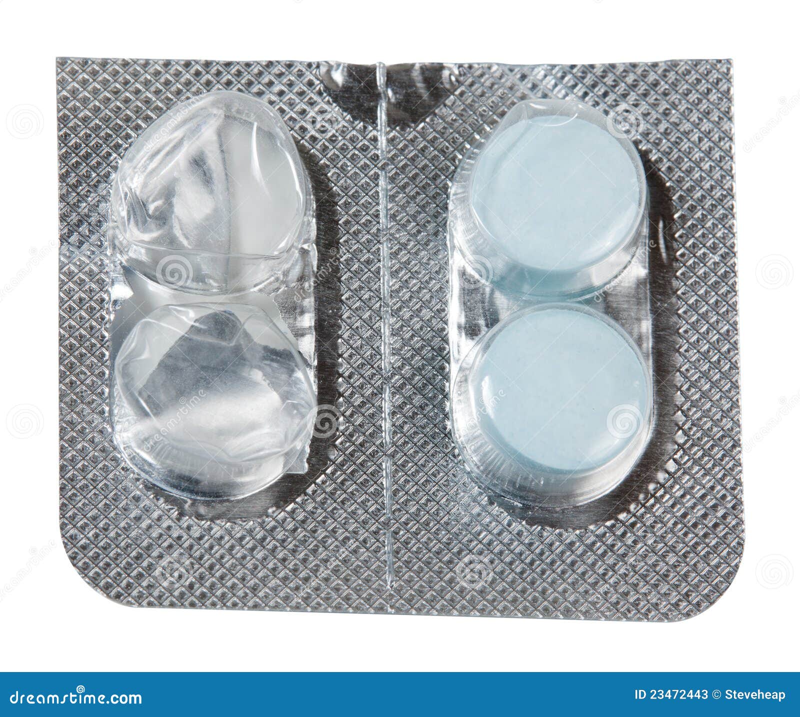 Foil Packet for Tablets with Two Blue Tablets Stock Image - Image of ...