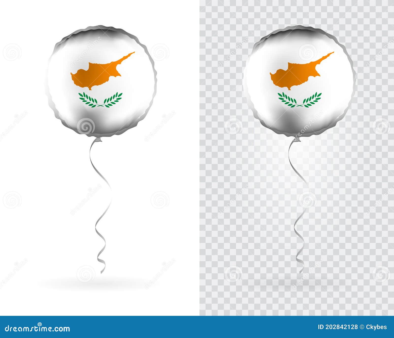 Foil Round Shaped Balloons in Vector As Cyprus National Flag Stock ...