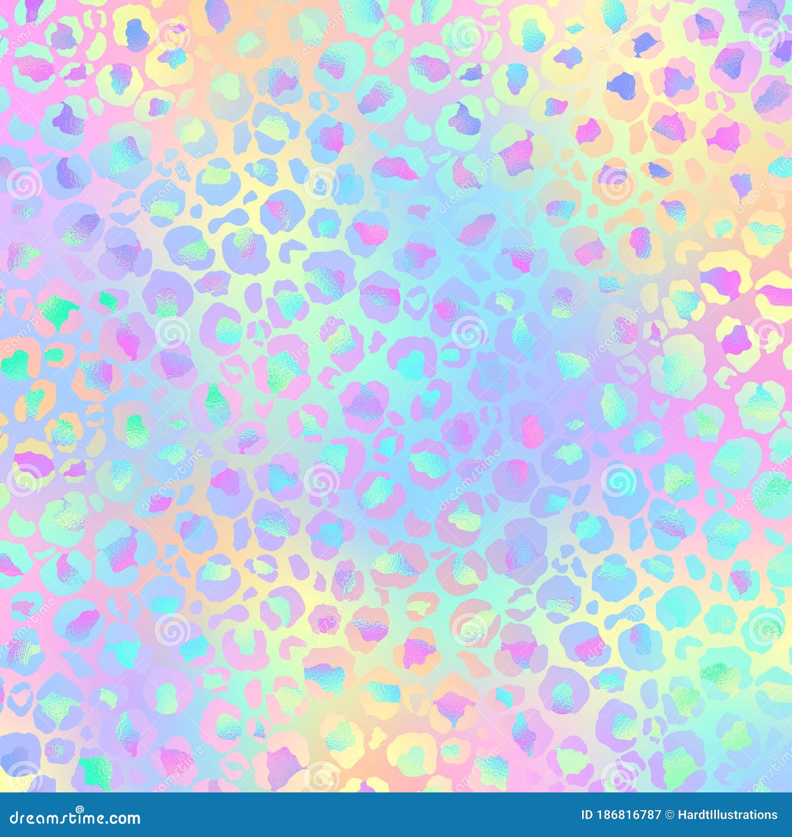 Holographic Leopard Print on Gradient Background Stock Illustration ...