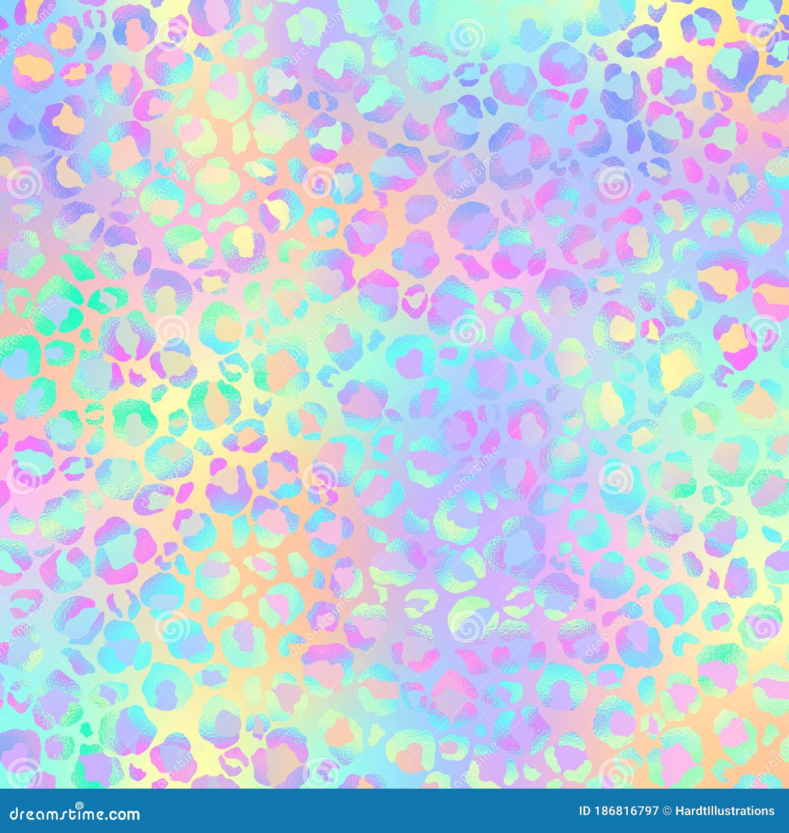 Holographic Leopard Print on Gradient Background Stock Illustration ...
