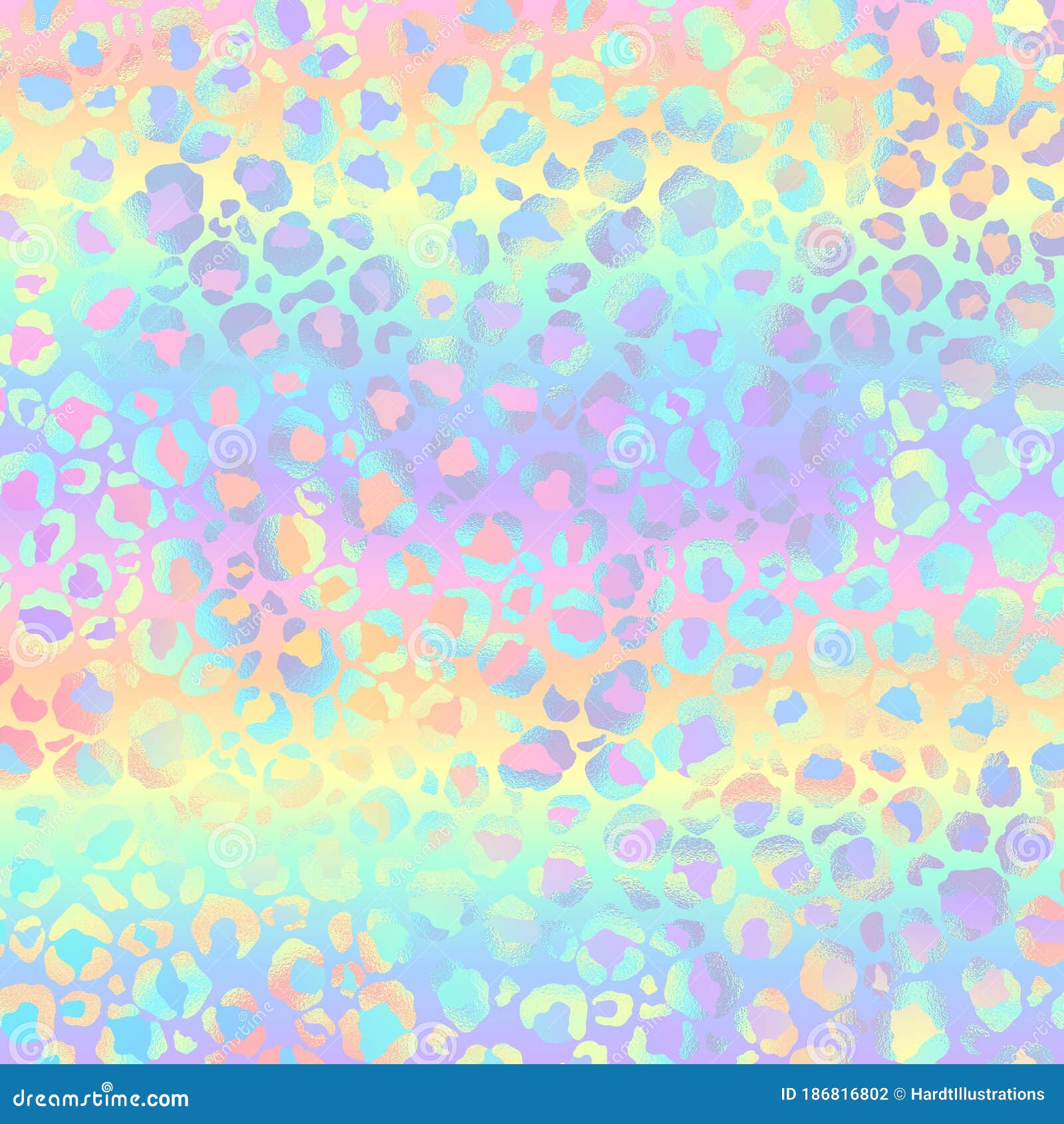 Holographic Leopard Print on Gradient Background Stock Illustration ...
