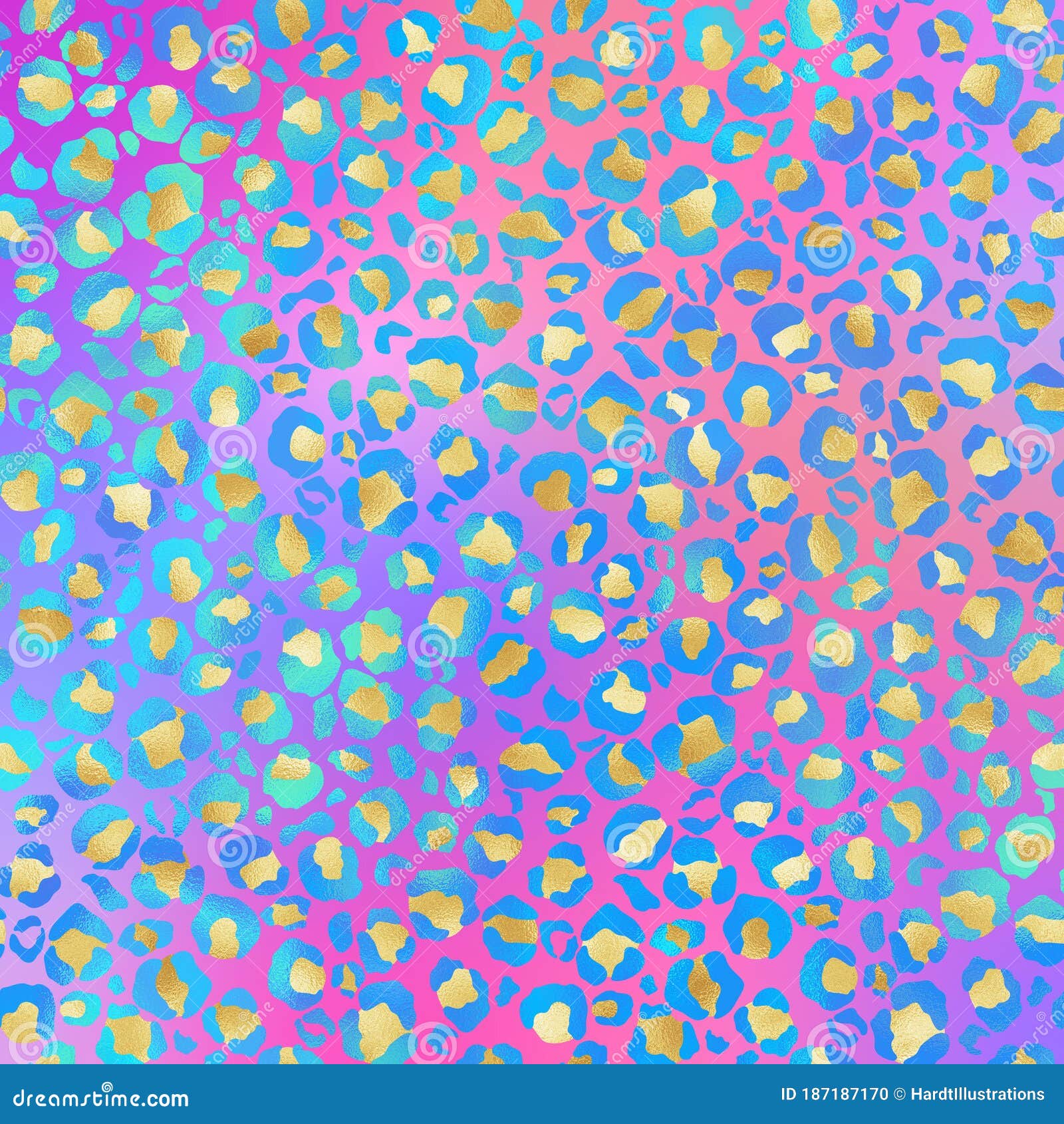 Holographic Leopard Print on Gradient Background Stock Illustration ...