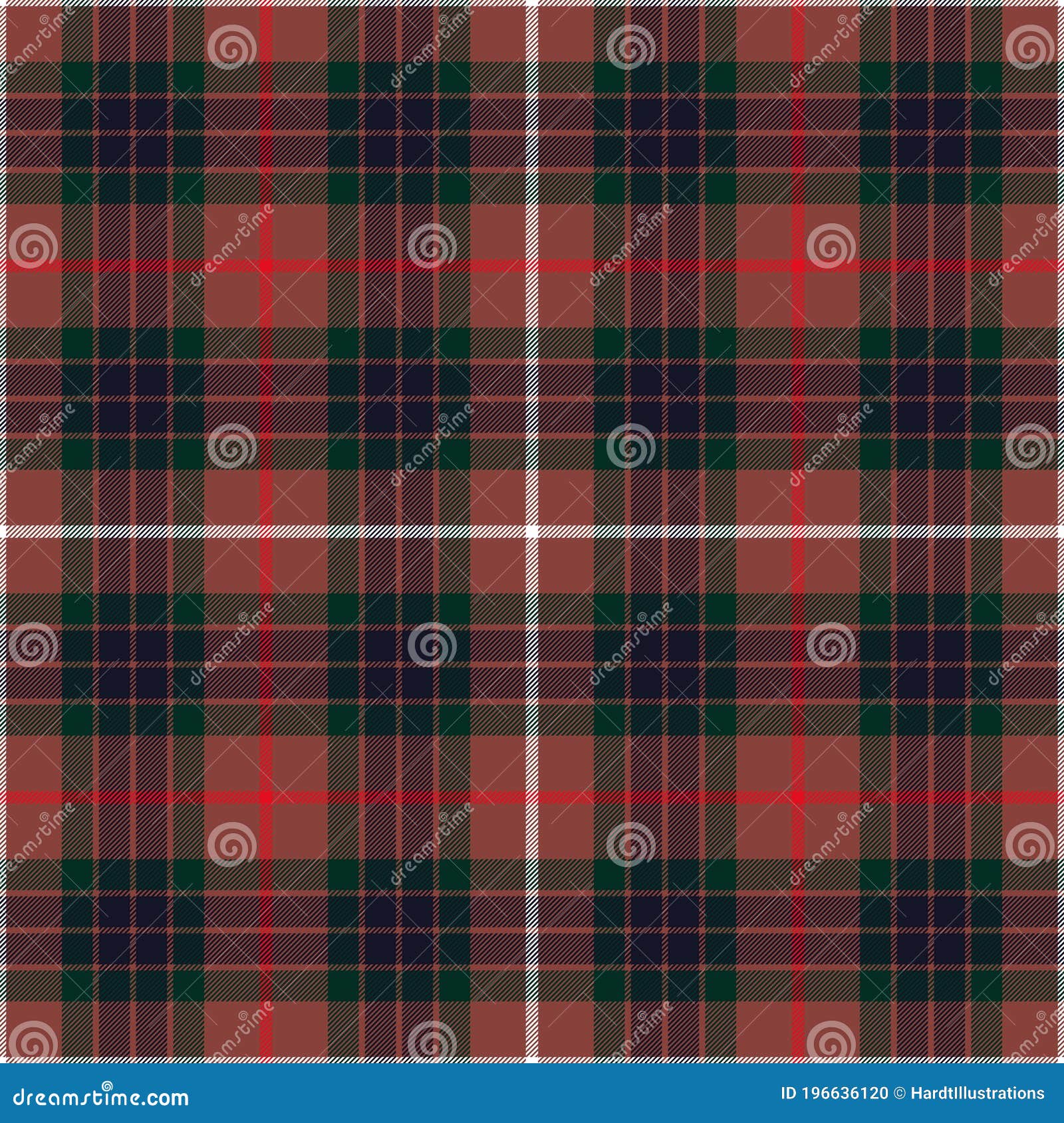 Fraser Hunting Modern Tartan Seamless Pattern Stock Illustration ...