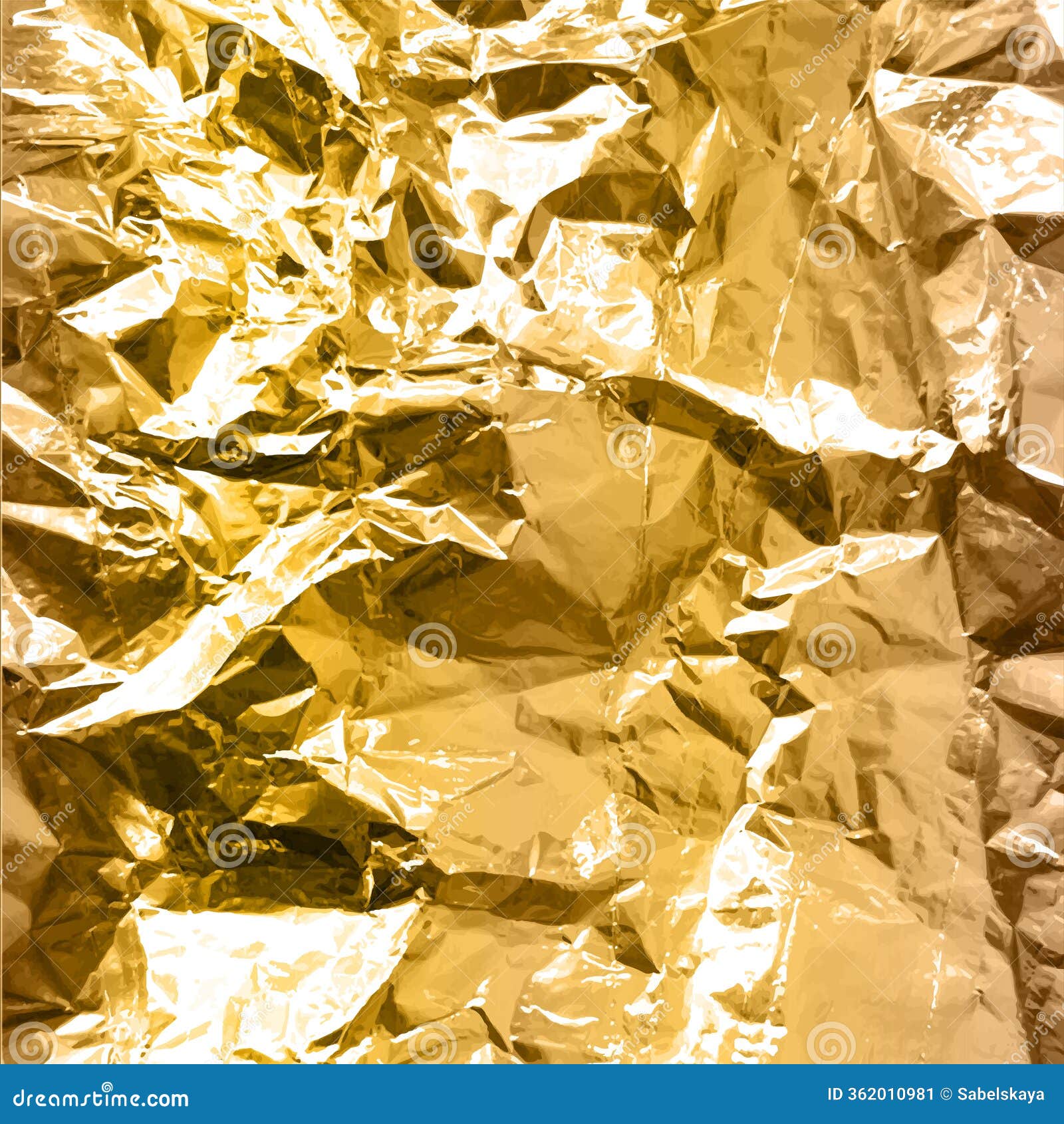 Foil Texture Background of Crumpled Gold Paper, Vector Illustration ...