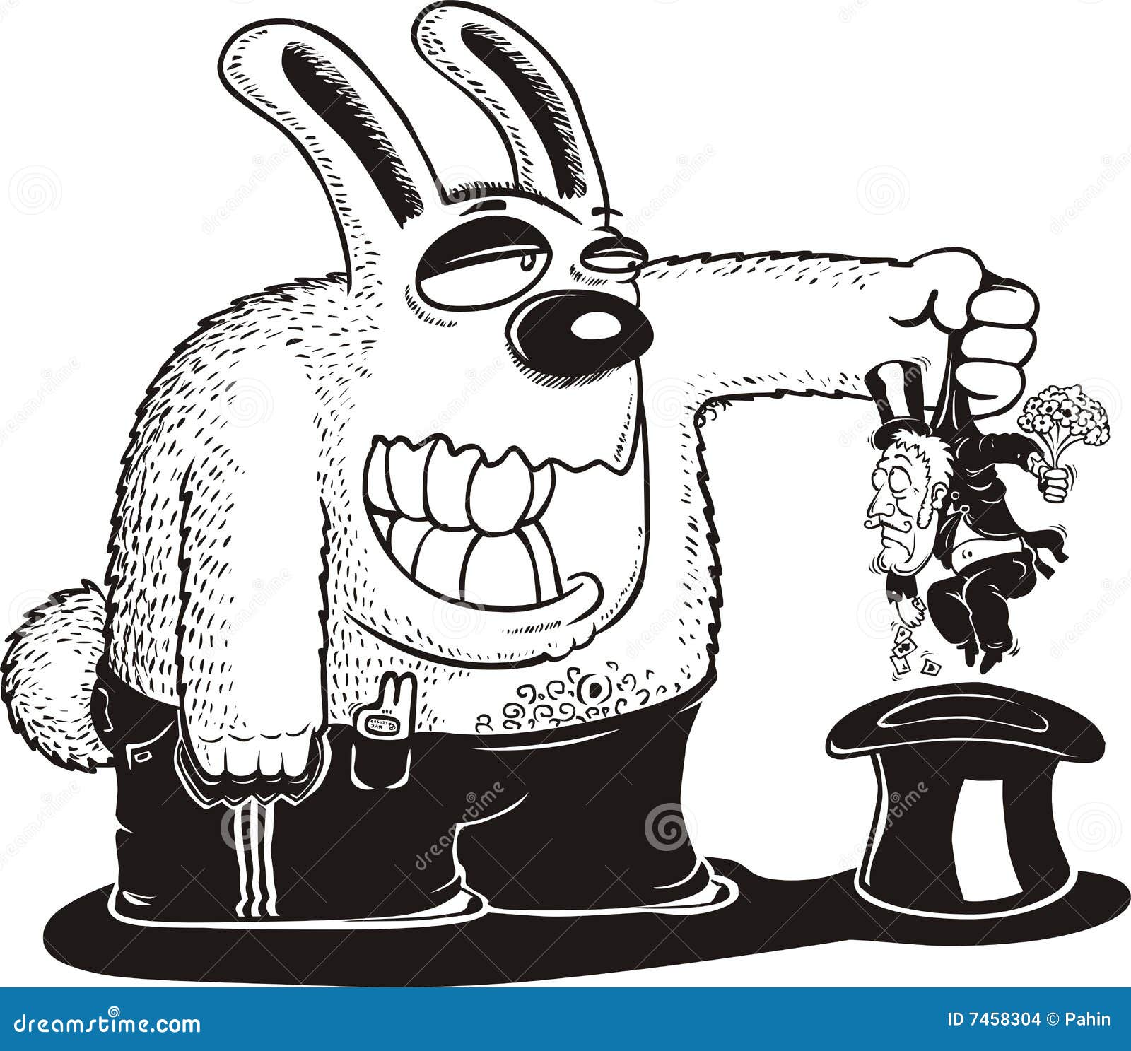 Fokus - pokus! stock vector. Illustration of shock, rabbit - 7458304