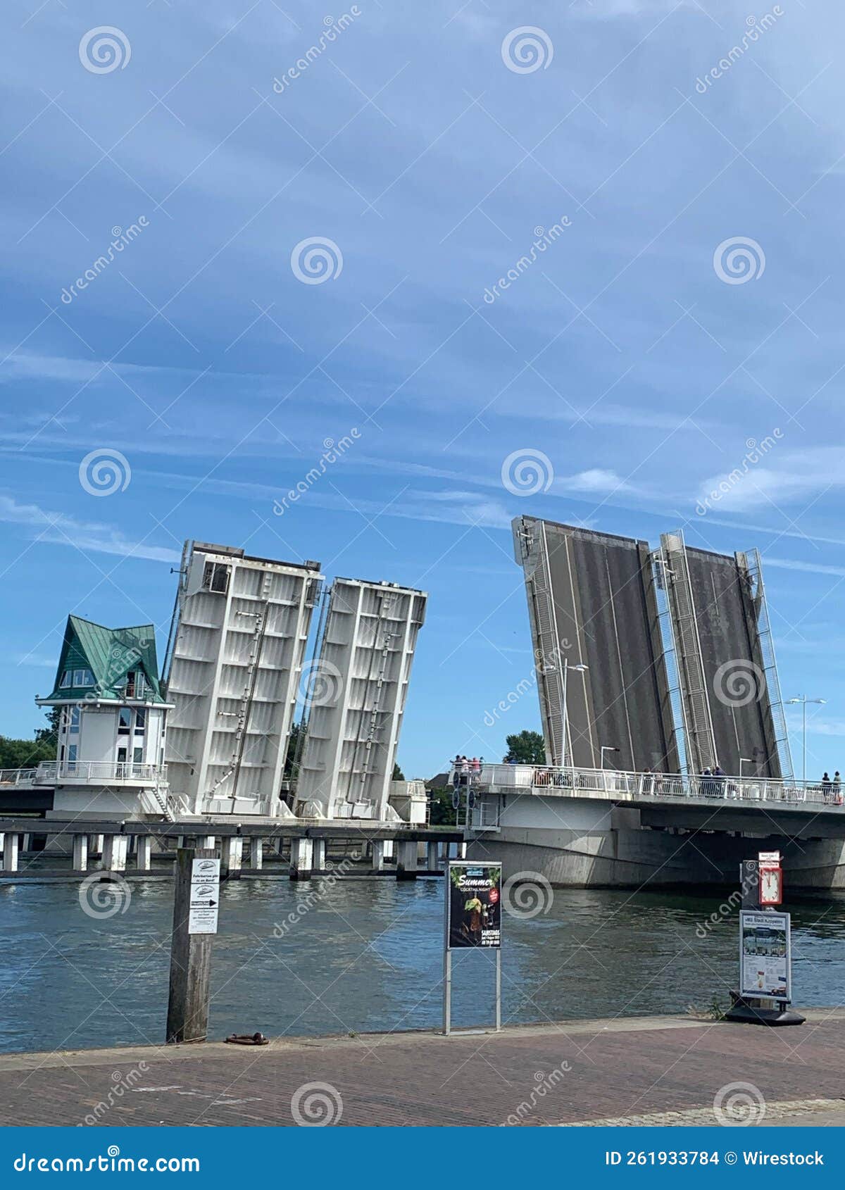 Fold Bridge at Kappeln Schlei with a Cloudy Blue Sky Editorial Stock ...