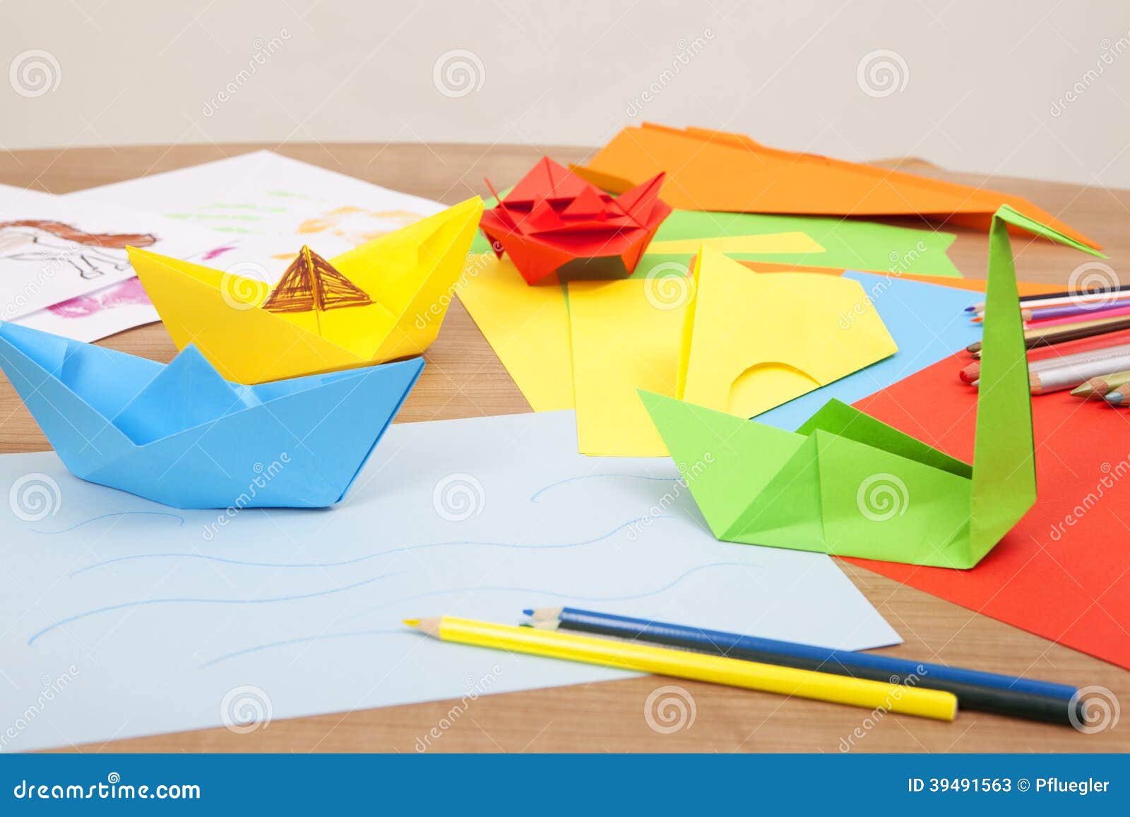 Fold colorful paper stock image. Image of pattern, table - 39491563
