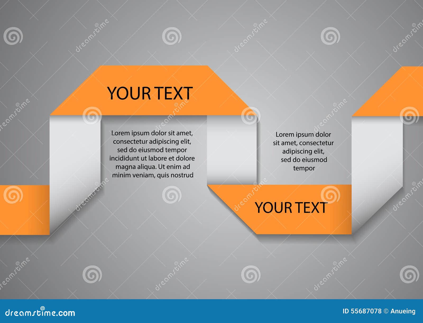Fold Paper and Space for Text Stock Vector - Illustration of ribbon ...